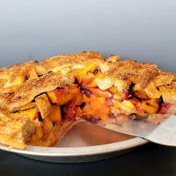 Peach and Raspberry Pie Recipe - Desserts With Stephanie
