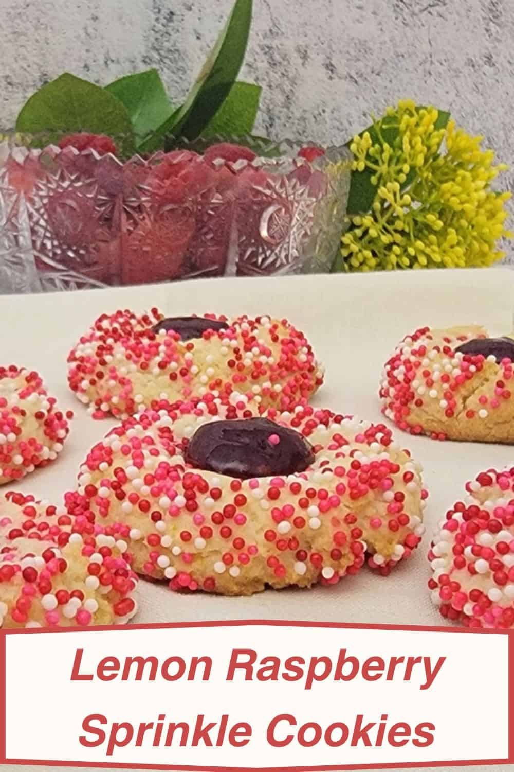 Lemon Raspberry Sprinkle Cookies - Desserts With Stephanie