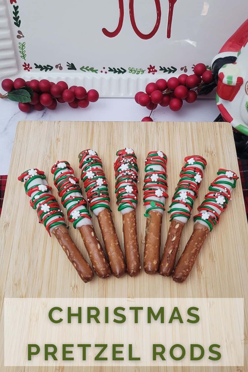 Christmas Pretzel Rods - Desserts With Stephanie