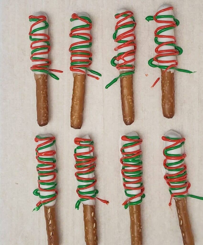 Christmas Pretzel Rods - Desserts With Stephanie