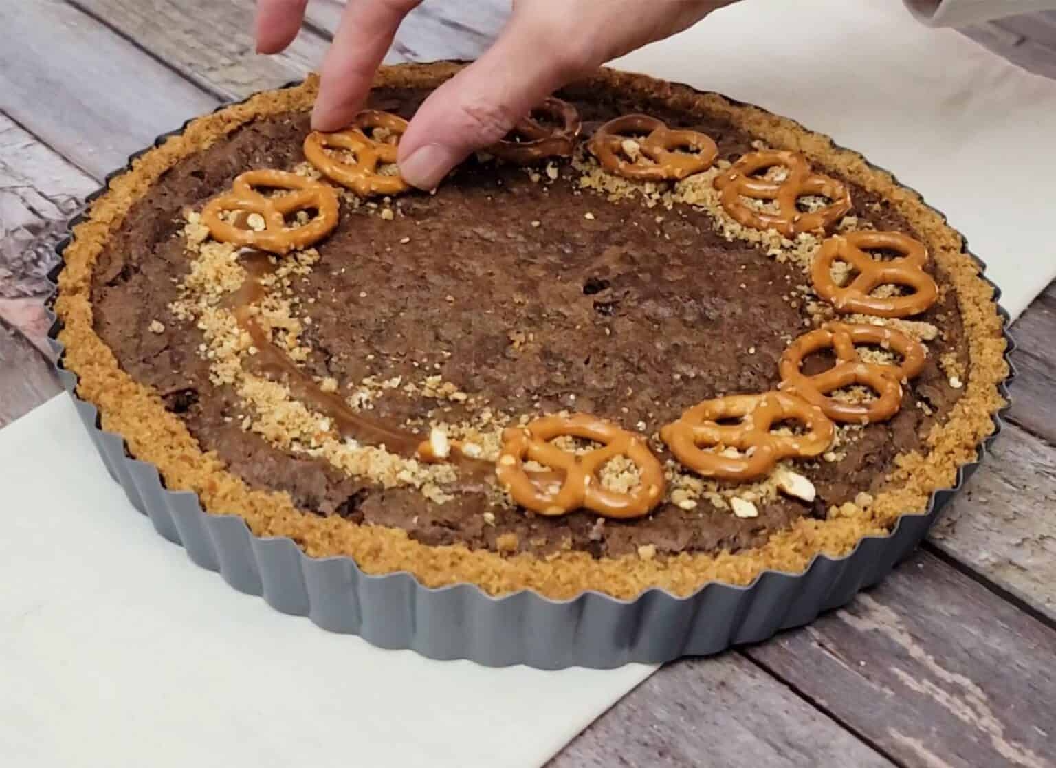 Chocolate Pretzel Tart - Desserts With Stephanie