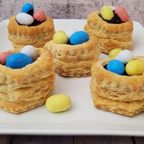 Puff Pastry Easter Nests - Desserts With Stephanie