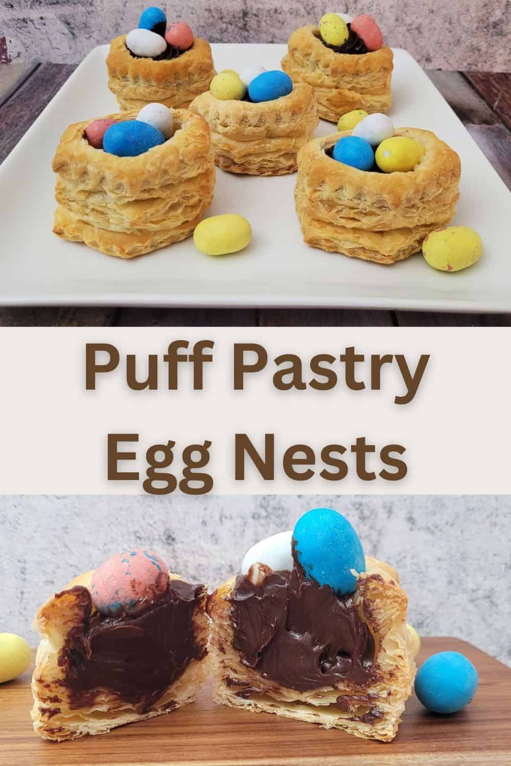 Puff Pastry Easter Nests - Desserts With Stephanie