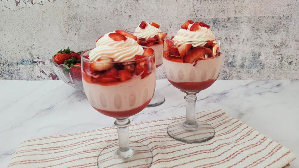 Strawberry Mousse Parfaits - Desserts With Stephanie
